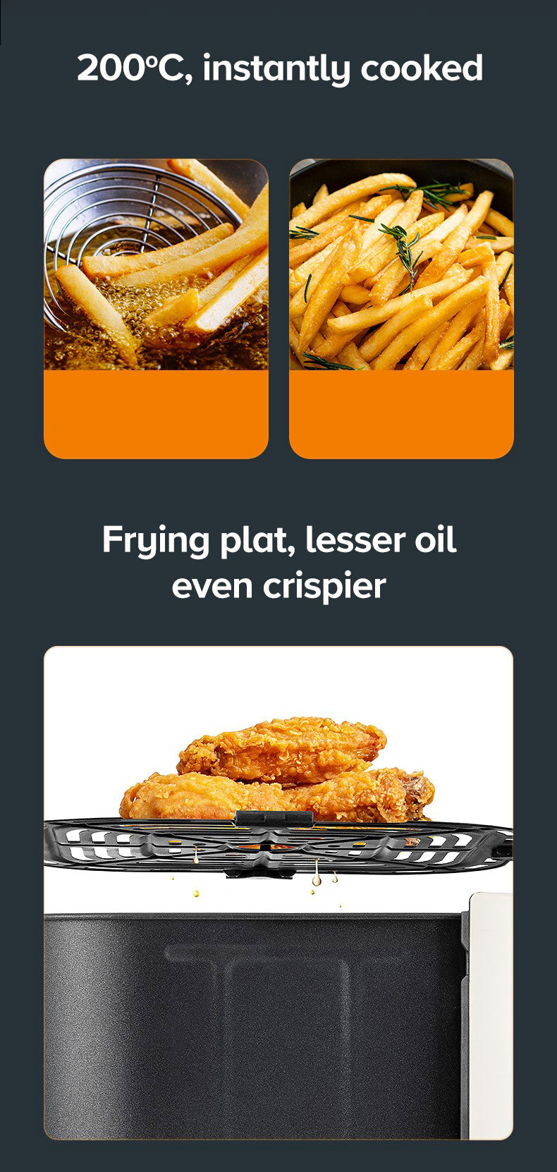 Airbot Air Fryer AF480 Deep Fryer 4.8 L Cooker Fryer Pot Non-Stick ...